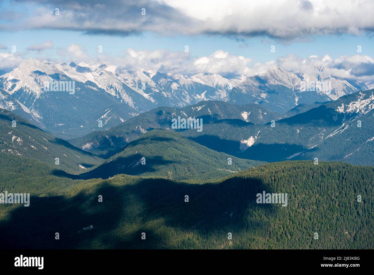 Summit of the Karwendel Mountains, view from the summit of Hohe Munde ...