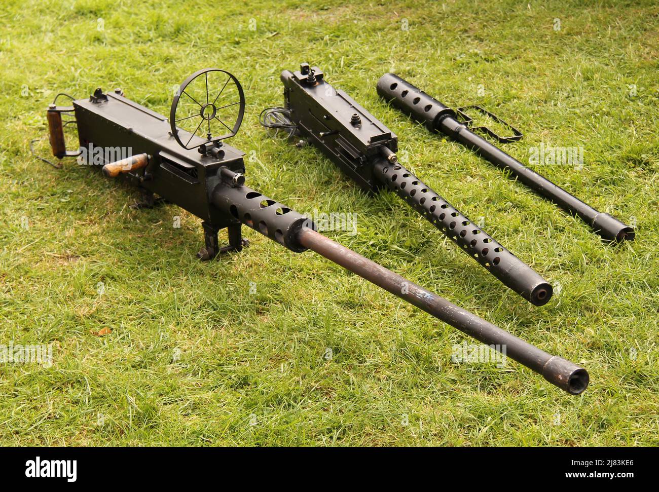 A Display of Vintage Military Heavy Guns Stock Photo - Alamy