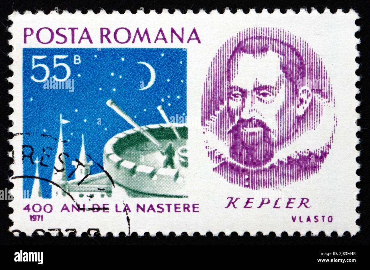 ROMANIA - CIRCA 1971: a stamp printed in the Romania shows Johannes ...