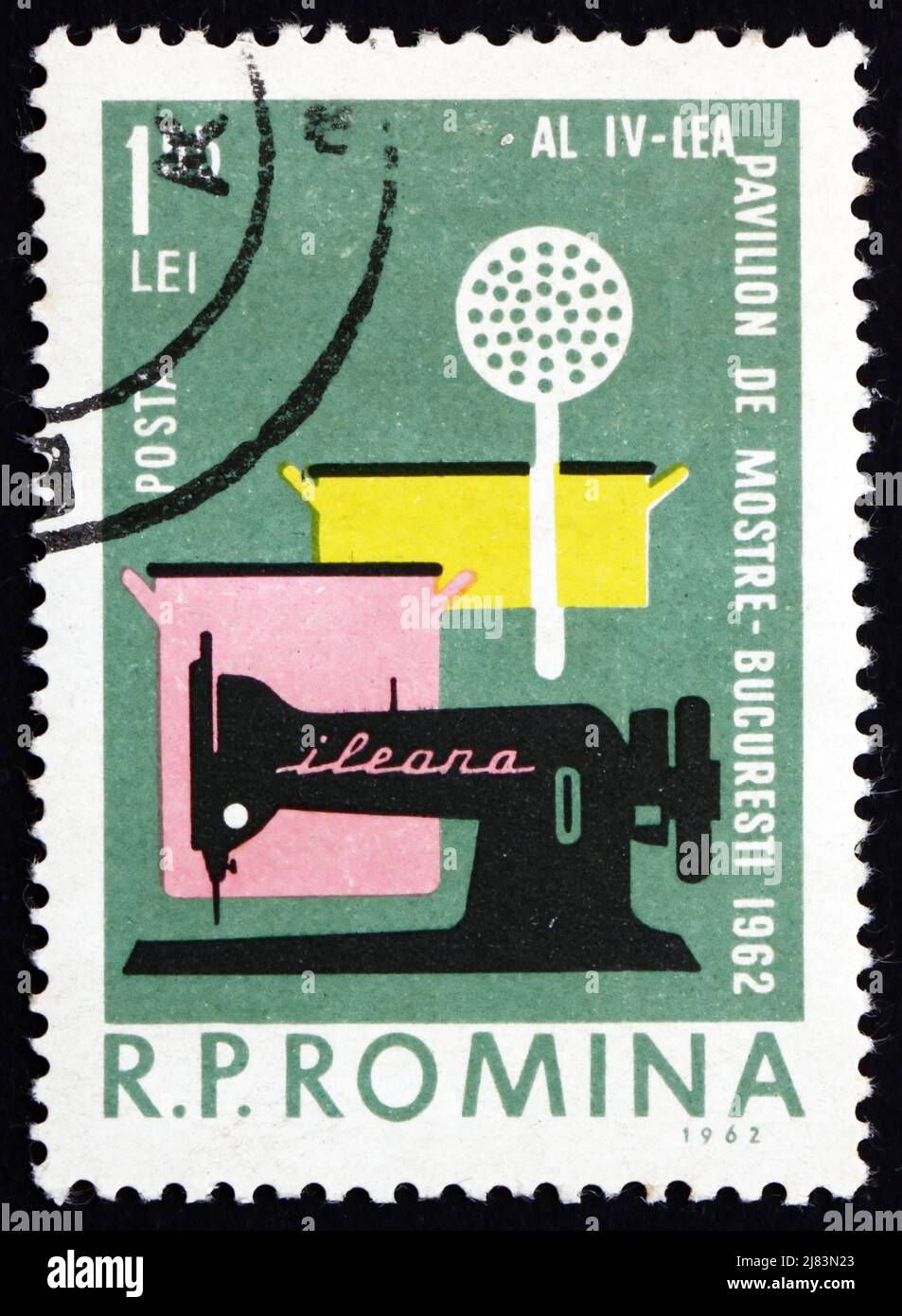 ROMANIA - CIRCA 1962: a stamp printed in the Romania shows Household ...