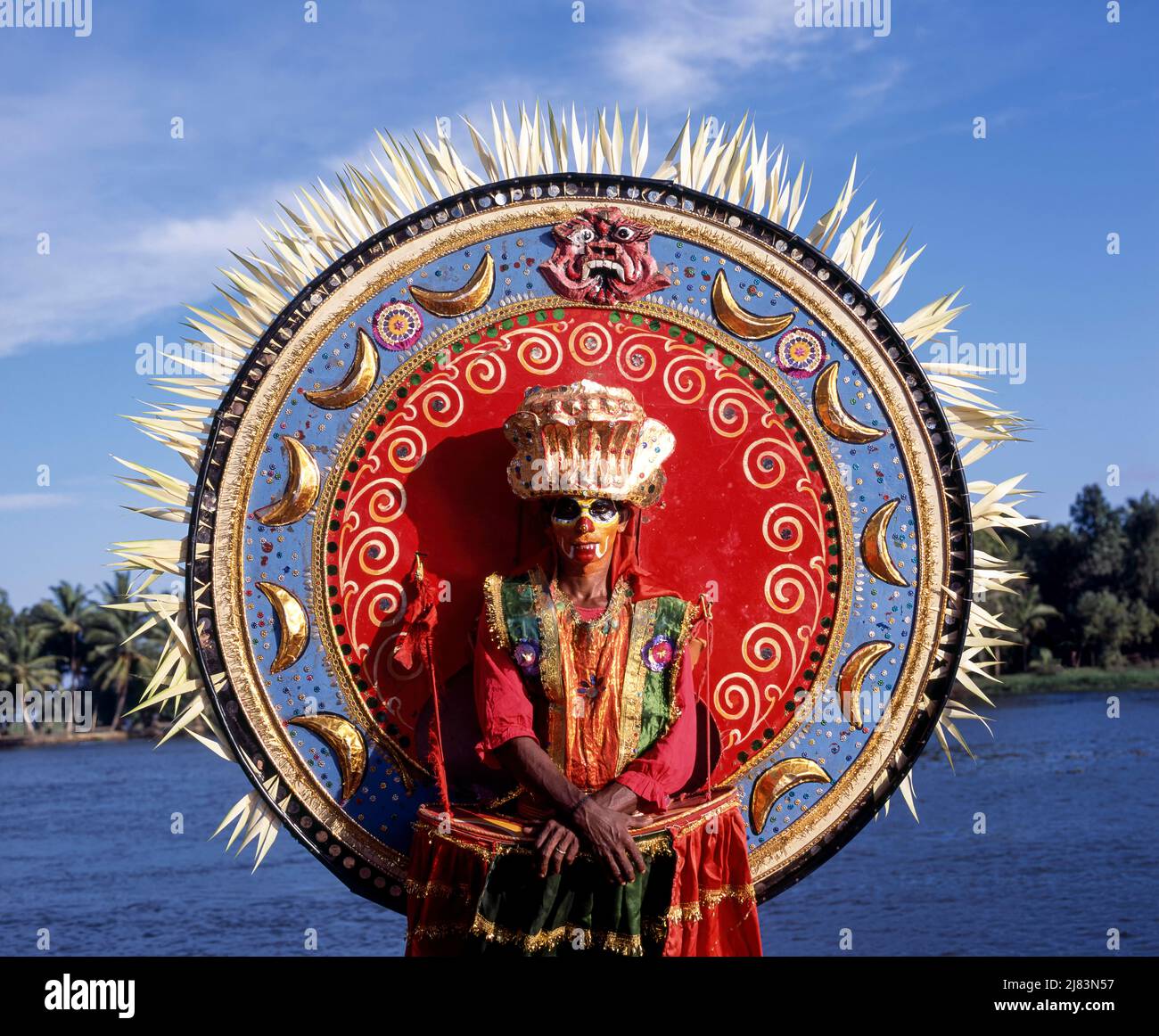 Theyyam dancer, temple ritual dance, Kerala, India, Asia Stock Photo ...