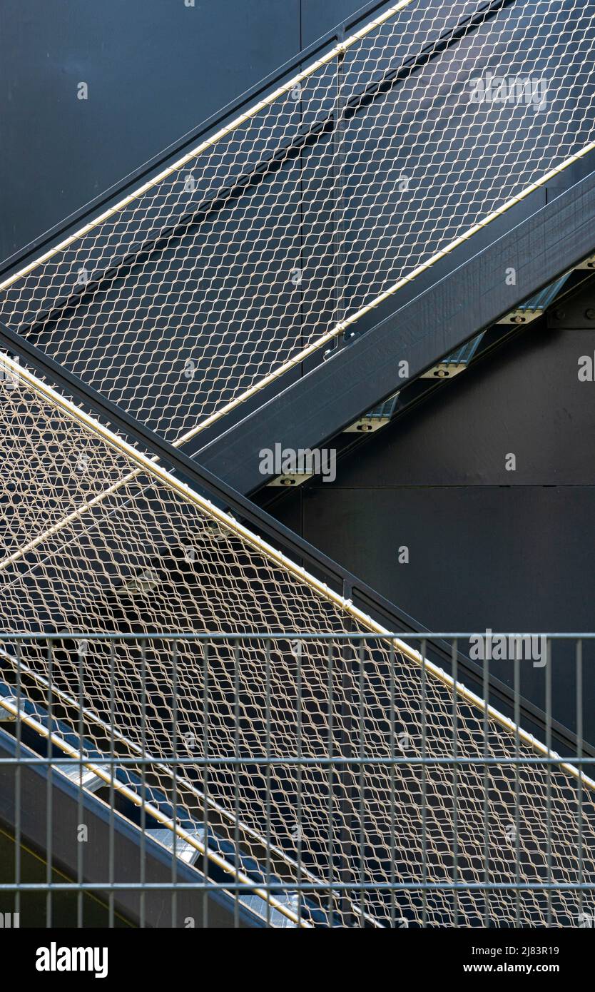 Stair railing on a fire escape, Berlin, Germany Stock Photo - Alamy