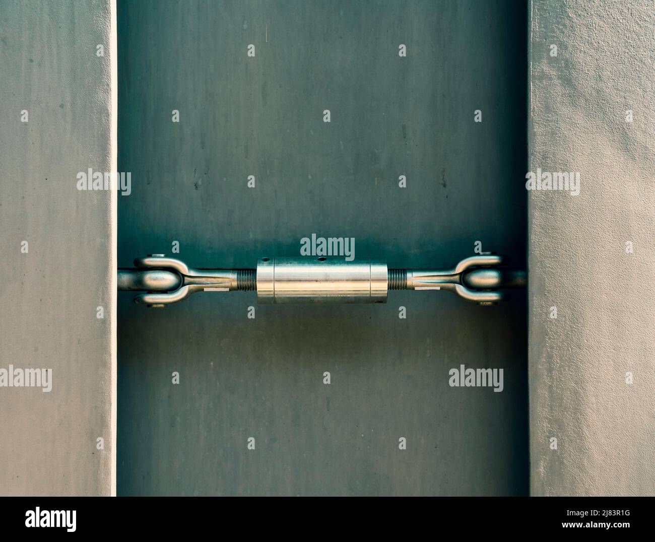 Symbol photo, snap hook with threaded rod in concrete construction ...