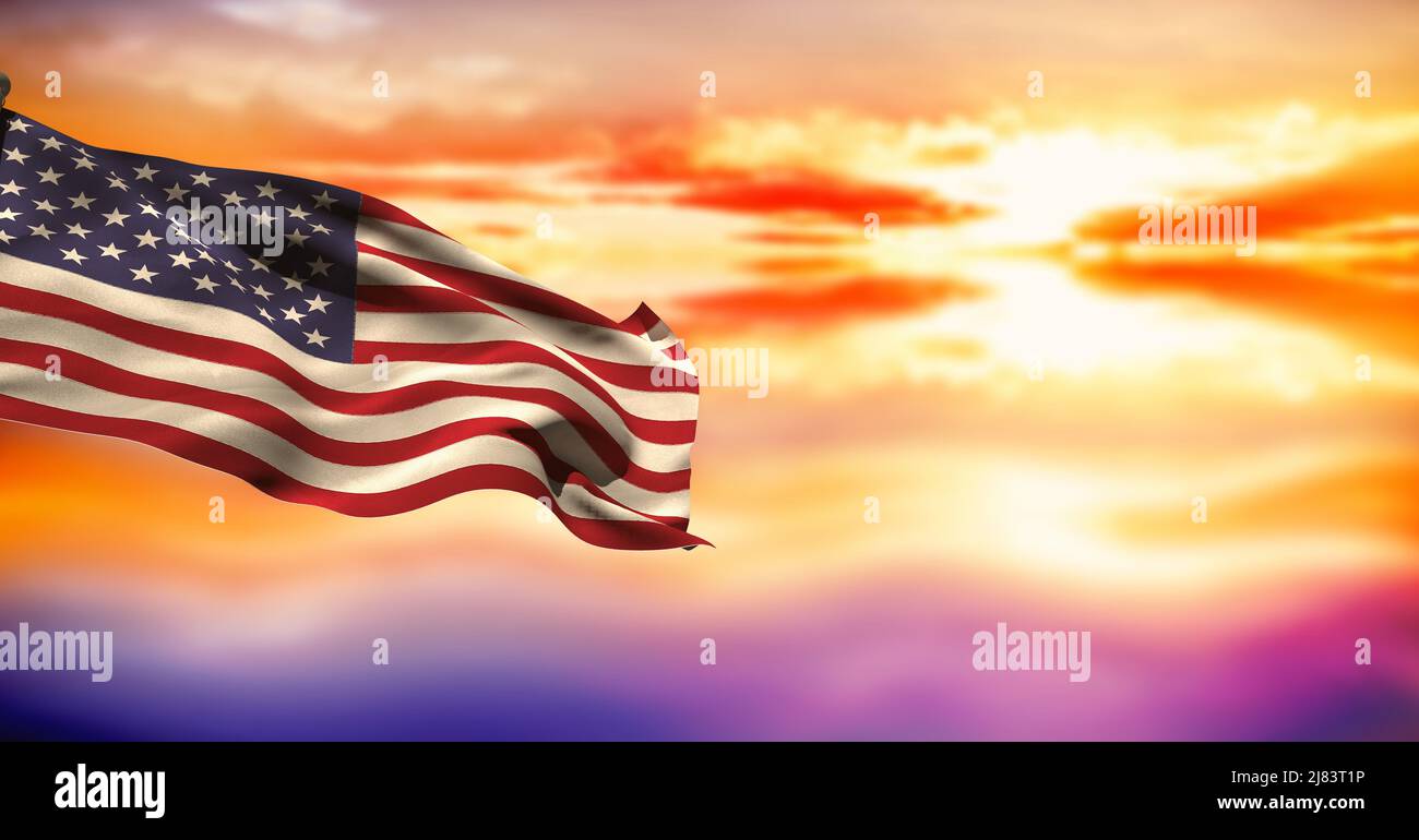 American Flag Sunset Wallpaper