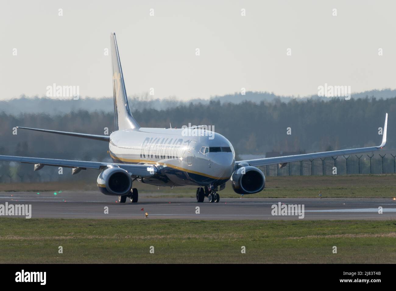 Low cost airline Ryanair aircraft Boeing 737-800 in Gdansk, Poland ...