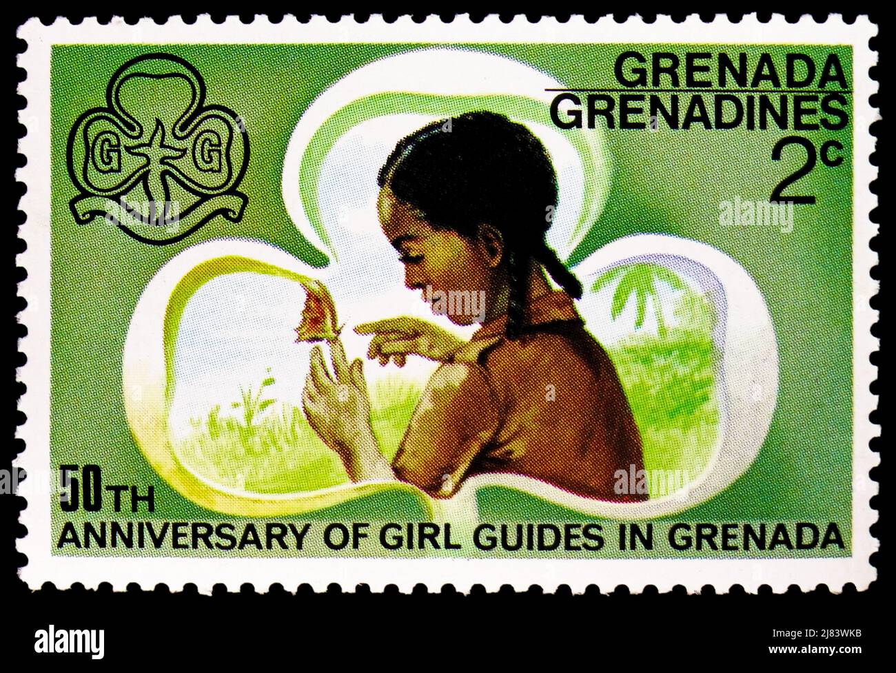 MOSCOW, RUSSIA - APRIL 10, 2022: Postage stamp printed in Grenada Grenadines shows Nature study ...