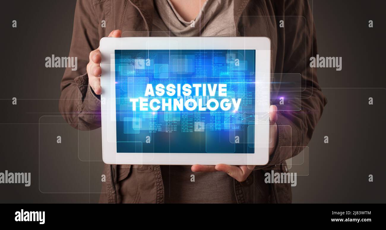 Person holding tablet, technology concept Stock Photo - Alamy