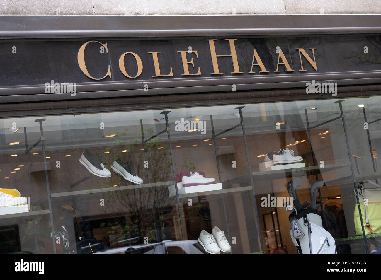 A shop sign of COLE HAAN, on May 07, 2022 in New-York City, USA. Photo ...