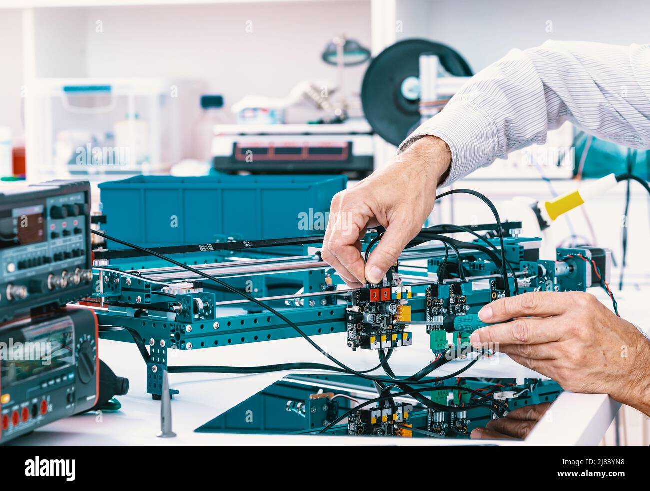 Assembling and adjust the electronics instrument for precision physical ...