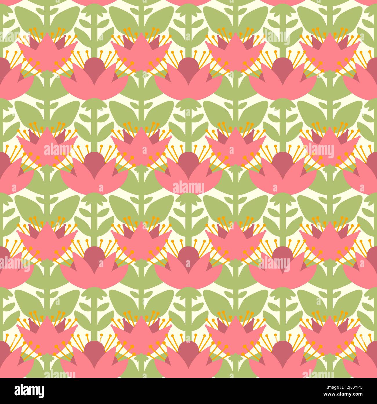 Simple floral seamless geometric flowers pattern for textiles and ...