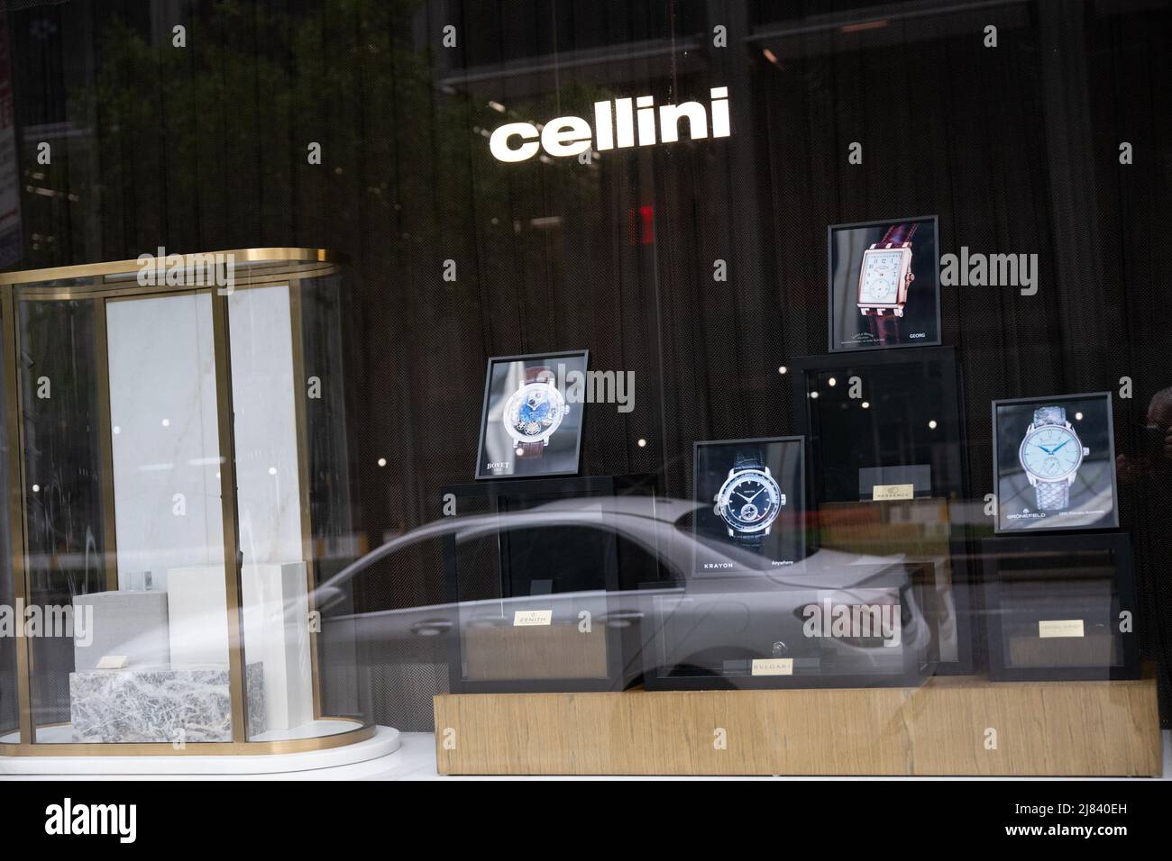 A shop sign of CELLINI, on May 07, 2022 in New-York City, USA. Photo by ...