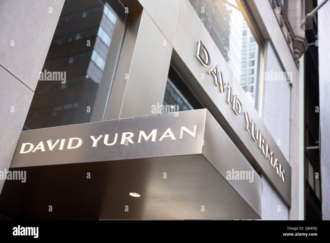A shop sign of PDAVID YURMAN, on May 07, 2022 in New-York City, USA ...