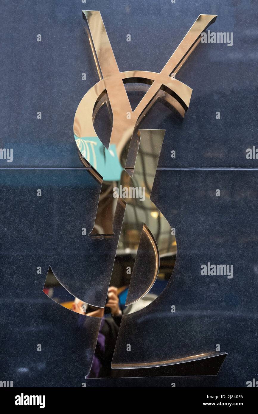 A shop sign of YVES SAINT-LAURENT (YSL), on May 07, 2022 in New-York ...