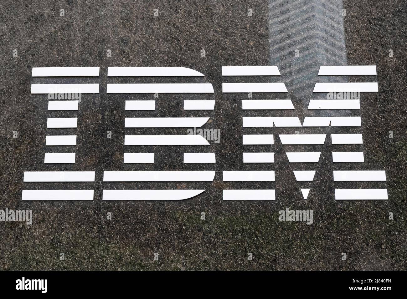 A shop sign of IBM, on May 07, 2022 in New-York City, USA. Photo by ...