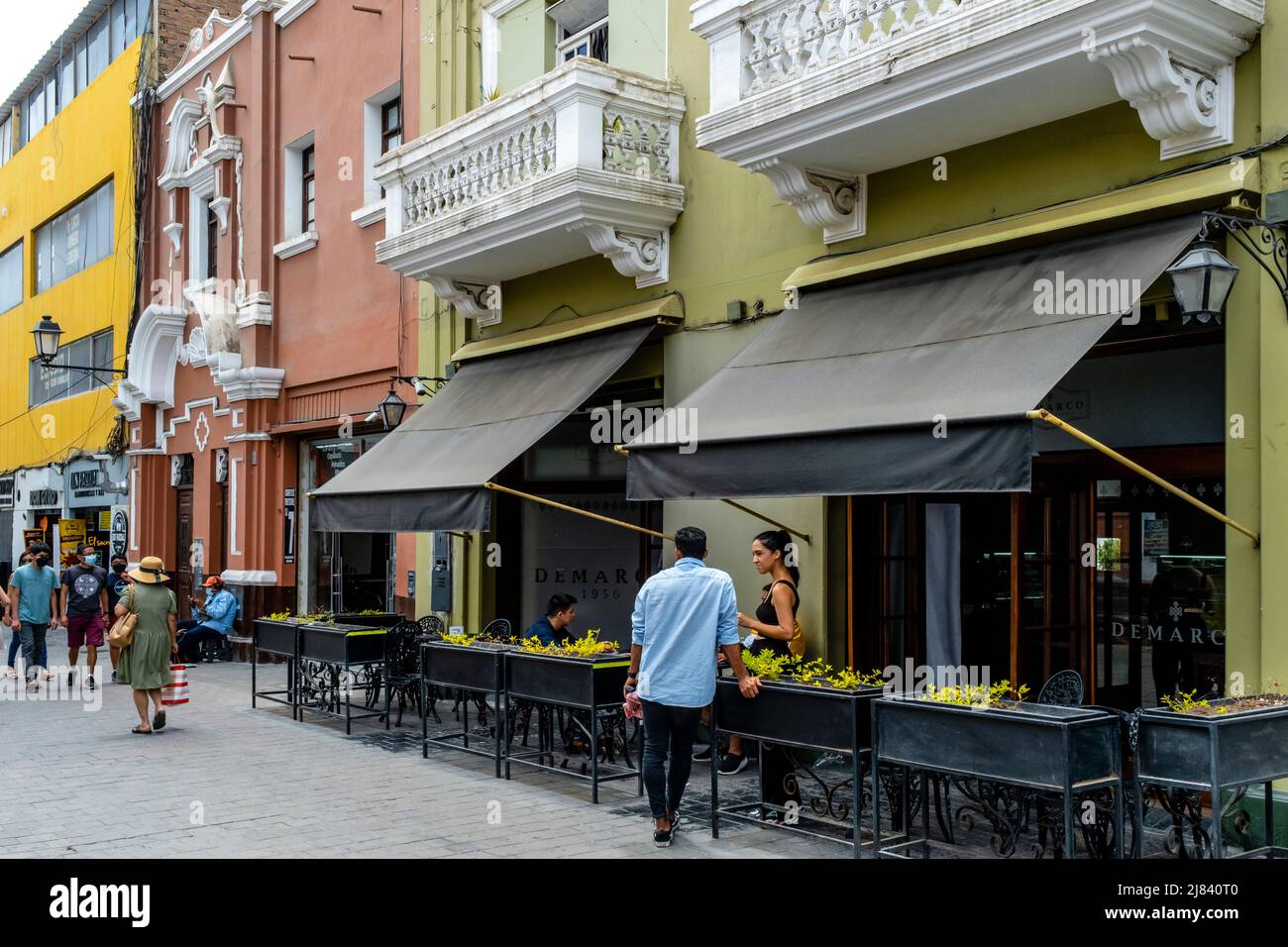 The Exterior Of The Demarco Cafe/Restaurant, Jiron Francisco Pizarro ...