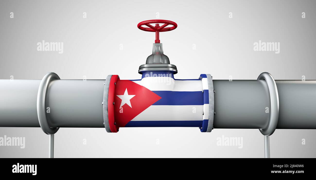 Cuba oil and gas fuel pipeline. Oil industry concept. 3D Rendering ...