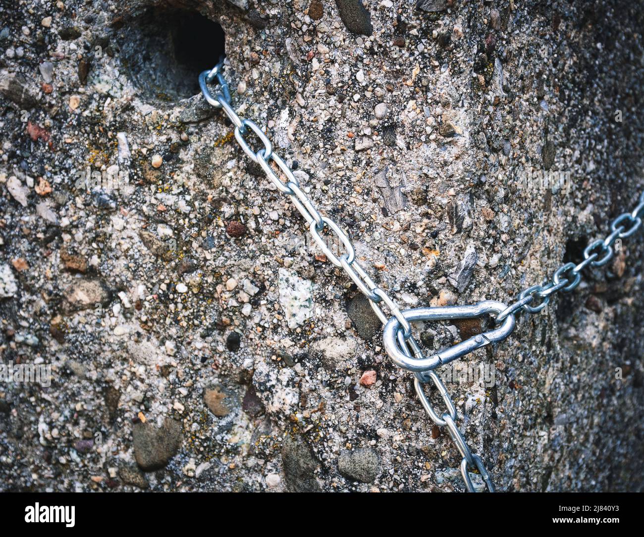 abstract background tied chain concrete block Stock Photo - Alamy