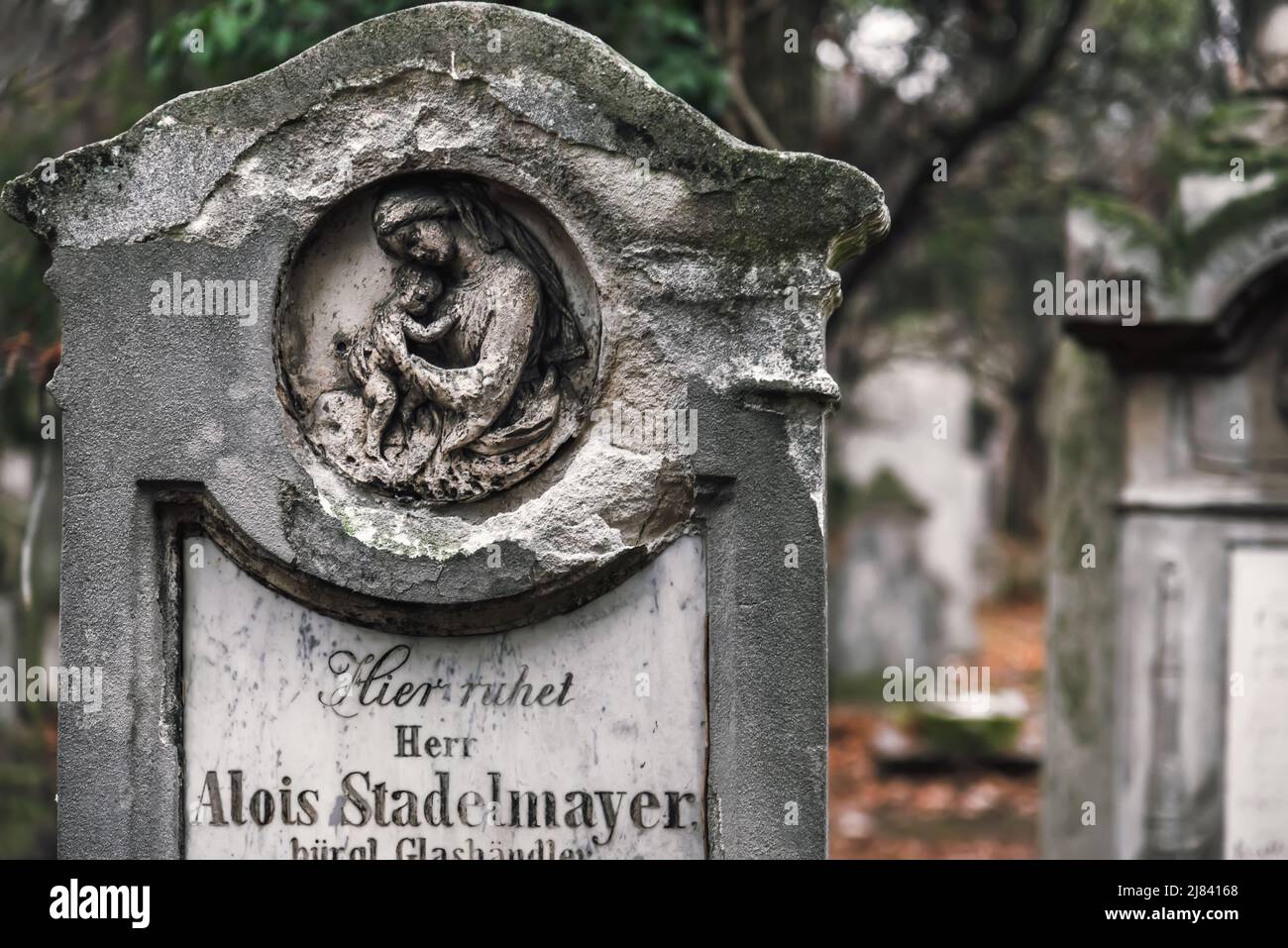 Ancient Gravestone on Saint Marx Cemetery Stock Photo - Alamy