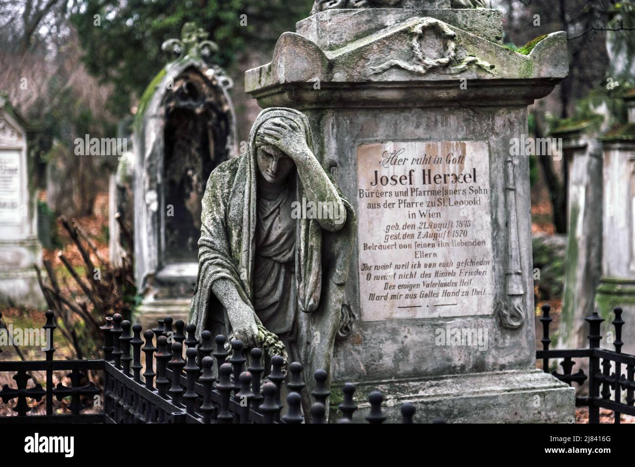 Statue of Grieving Mother on Saint Marx Cemetery Stock Photo - Alamy