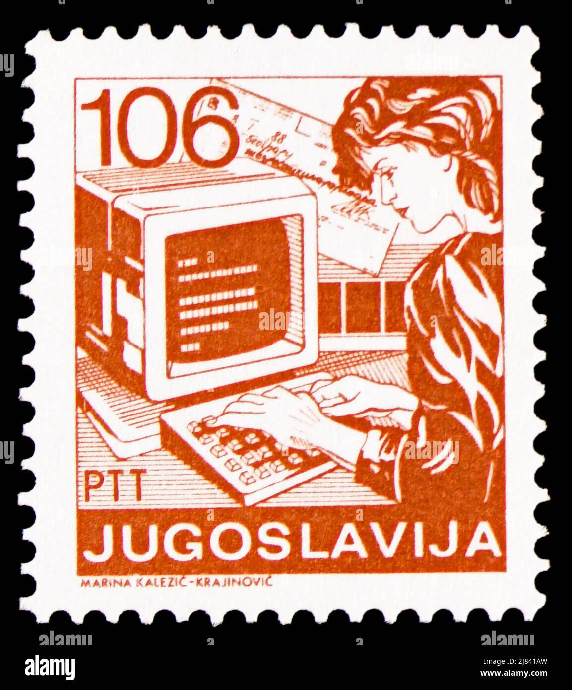 MOSCOW, RUSSIA - APRIL 10, 2022: Postage stamp printed in Yugoslavia ...