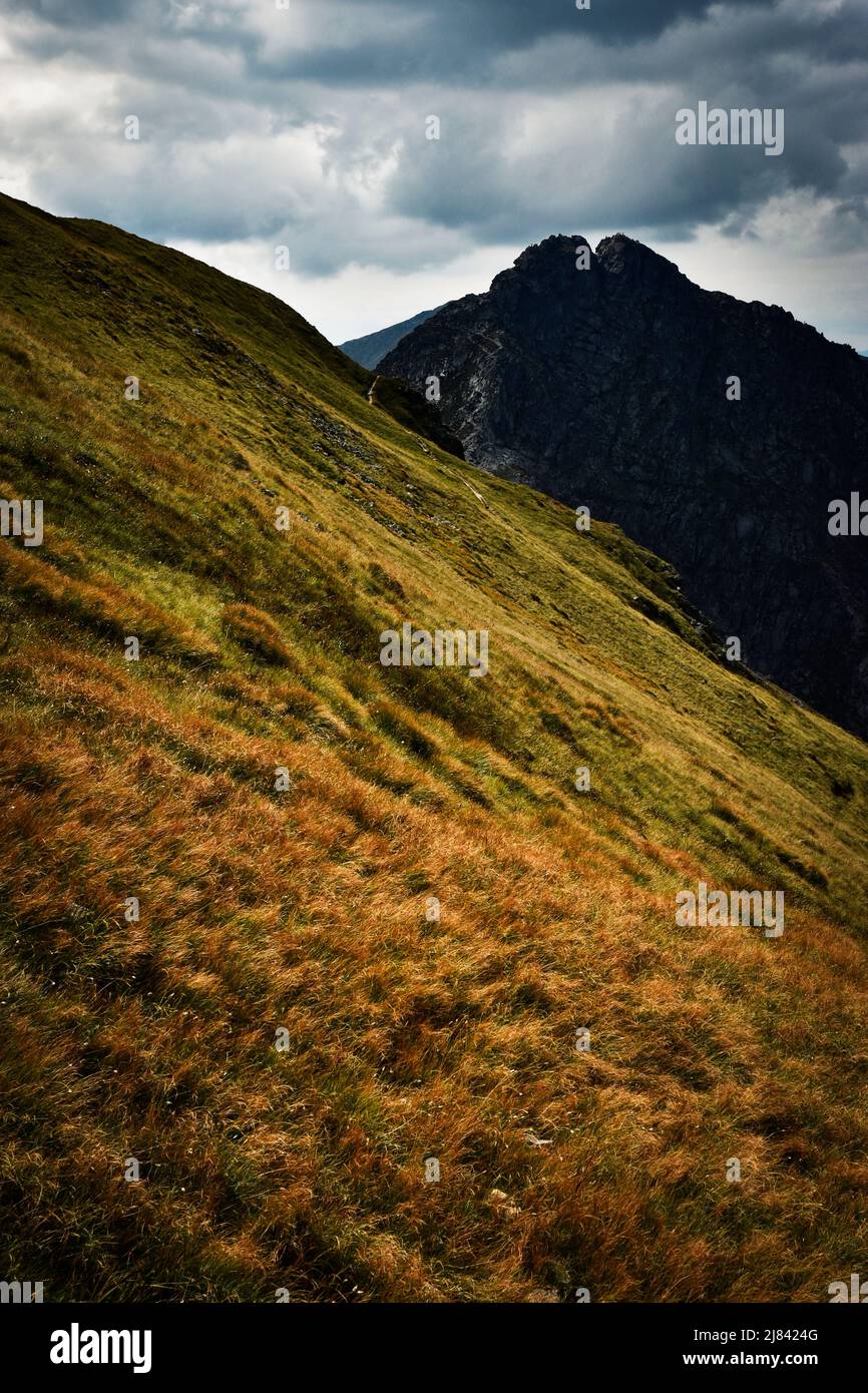 nature seasonal background a dramatic landscape in the mountains Stock ...
