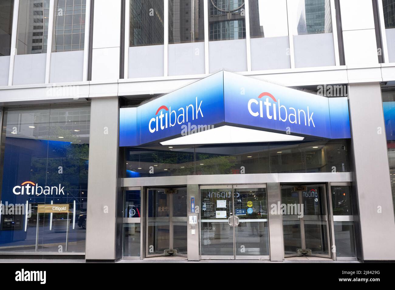 A shop sign of Citibank, on May 07, 2022 in New-York City, USA. Photo ...