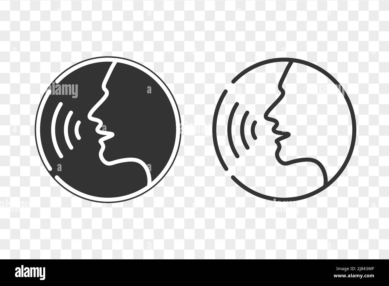 Conversation icons. Podcast icon. Talking human side profile. sound ...