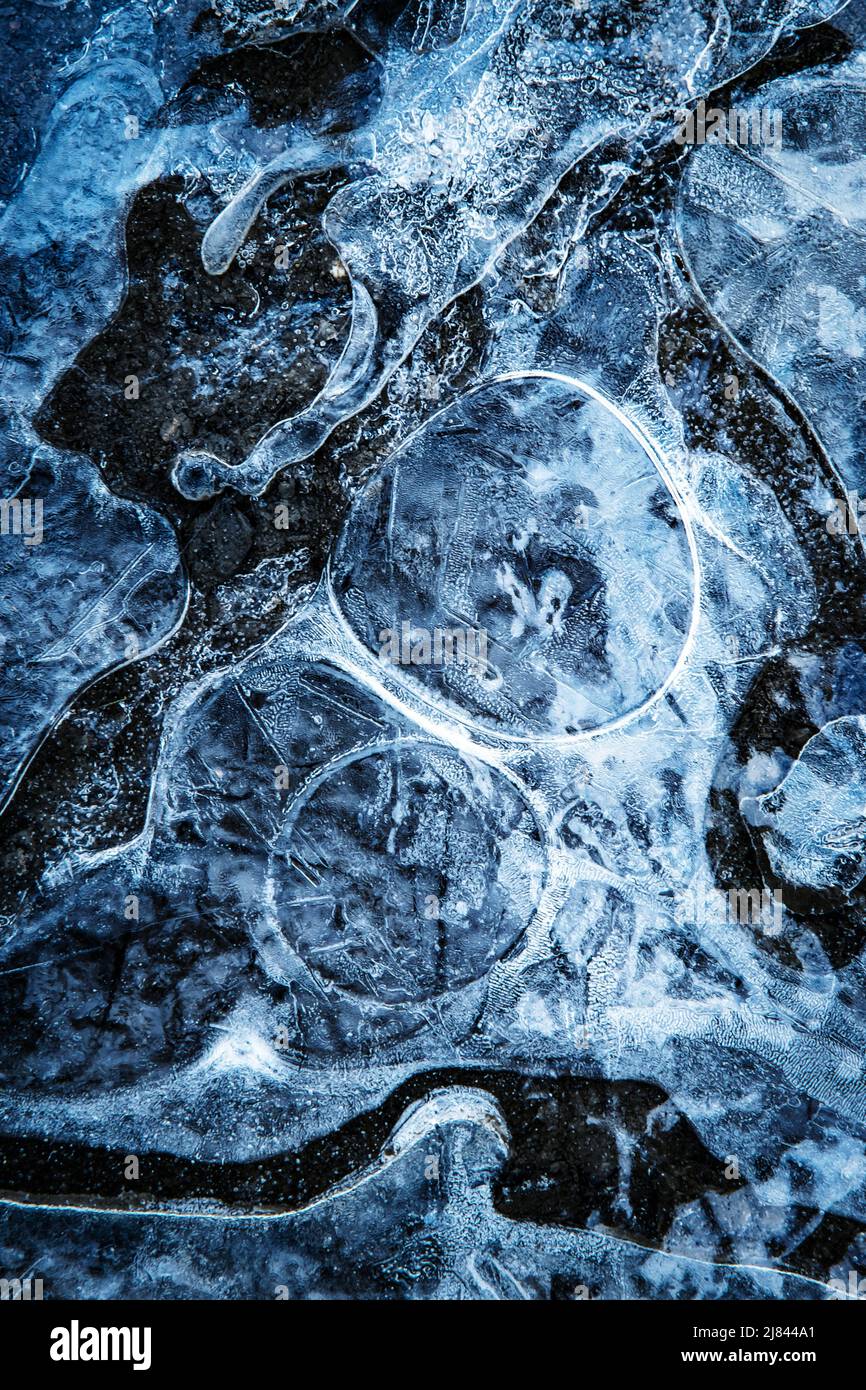 abstract background or texture arc lines on frozen water level Stock ...