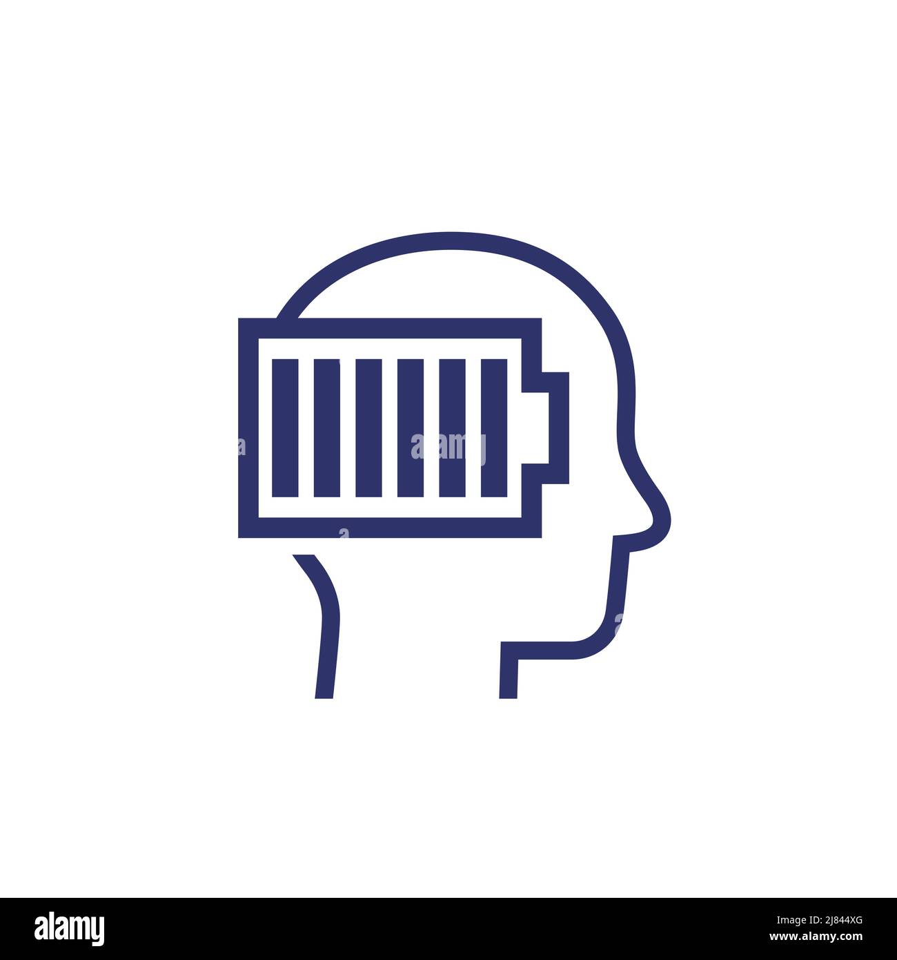 full energy icon, head and a battery Stock Vector Image & Art - Alamy