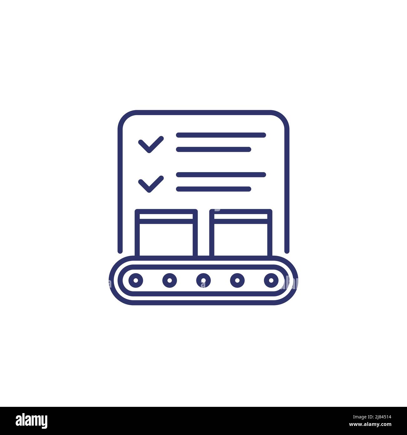 quality control in production icon with conveyor Stock Vector Image ...