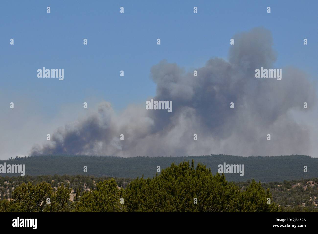 as Vegas, New Mexico. May 12, 2022, Smoke from the Calf Canyon/Hermits ...