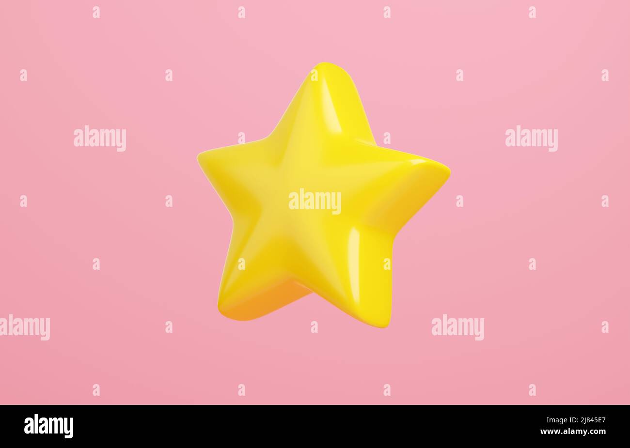 Yellow star for customer review concept - 3d render illustration of ...