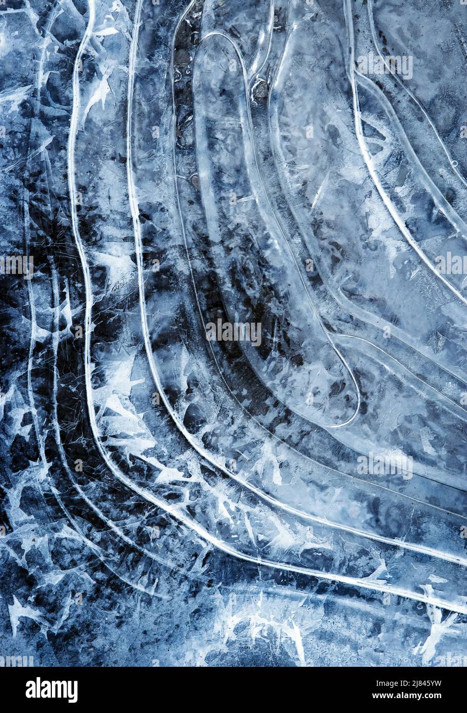 abstract background or texture arc lines on frozen water level Stock ...