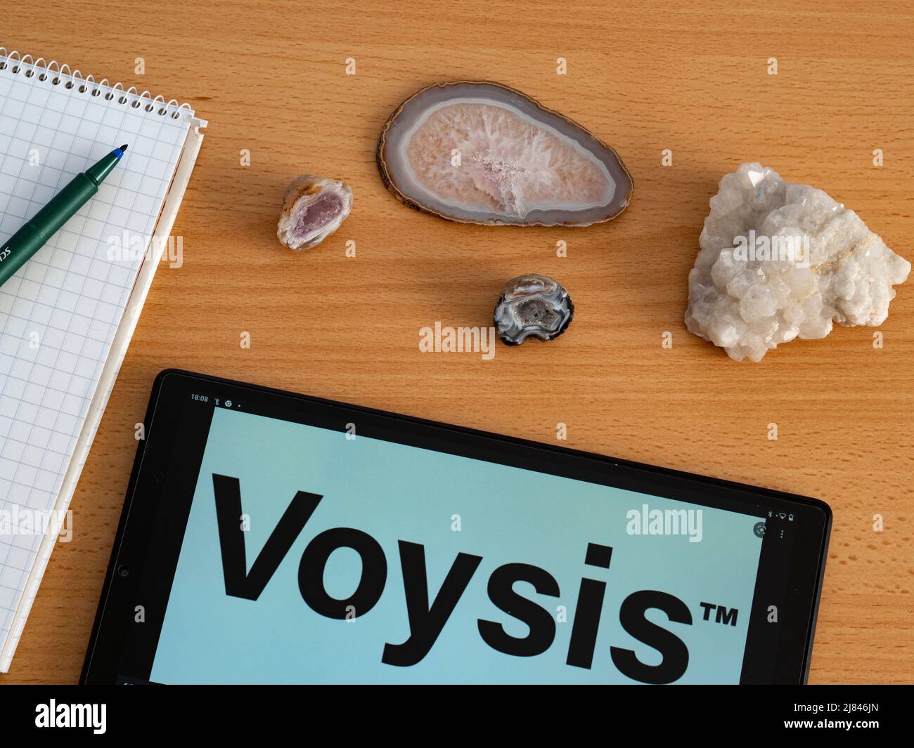 In this photo illustration Voysis Limited owned by Apple Inc. logo seen ...