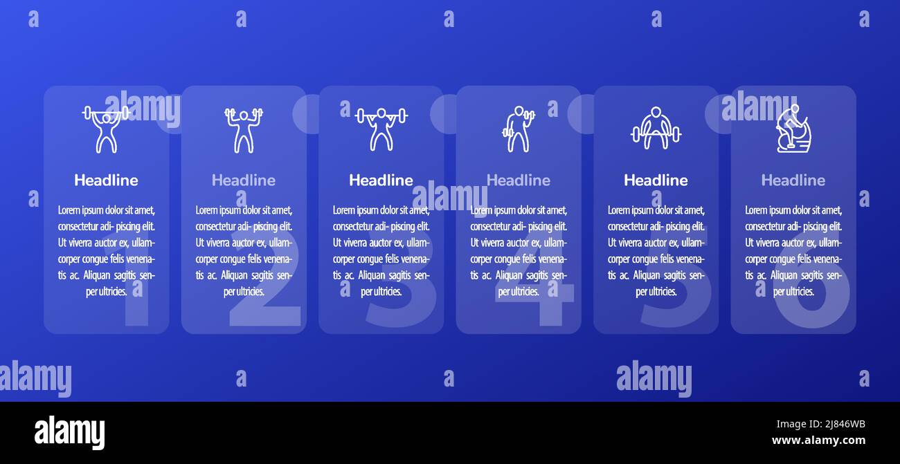 Gym training and workout, 6 steps infographics Stock Vector Image & Art ...