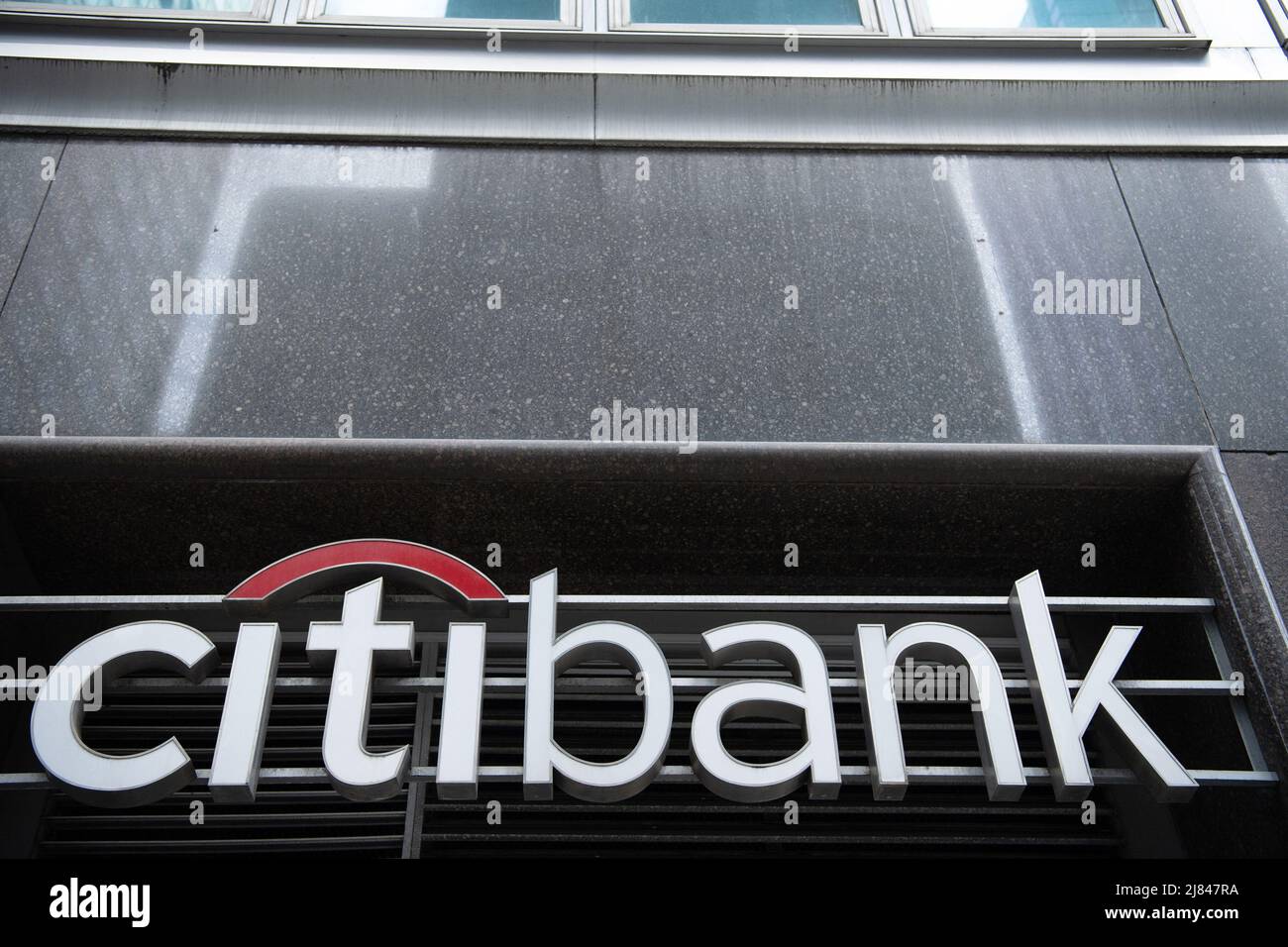 A shop sign of Citibank, on May 07, 2022 in New-York City, USA. Photo ...