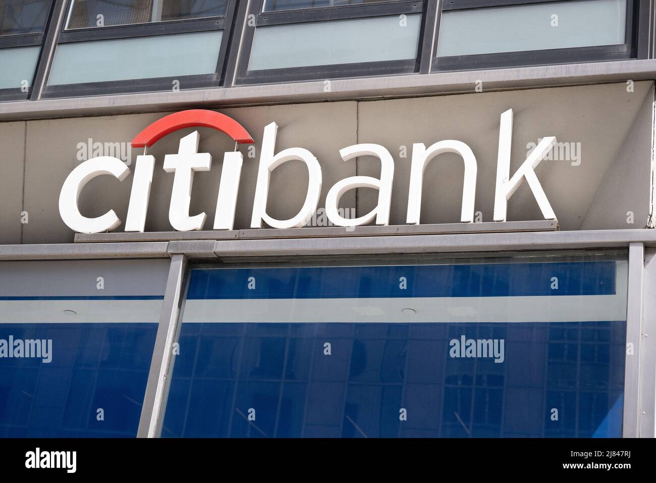 A shop sign of Citibank, on May 07, 2022 in New-York City, USA. Photo ...