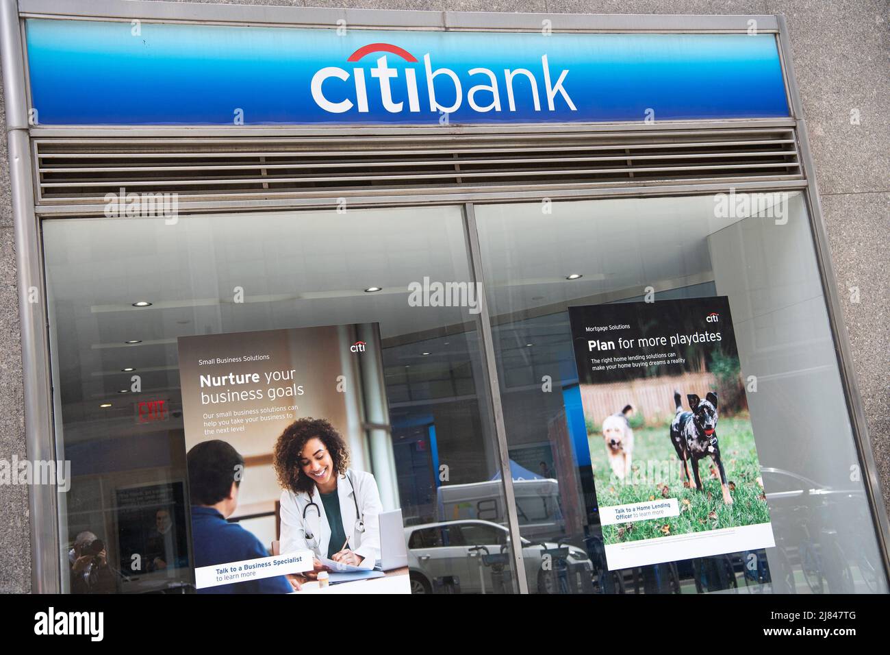 A shop sign of Citibank, on May 07, 2022 in New-York City, USA. Photo ...
