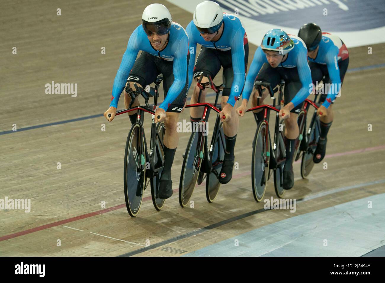 Milton, Ont, May 12, 2022. Canadians, front to back, Michael Foley ...