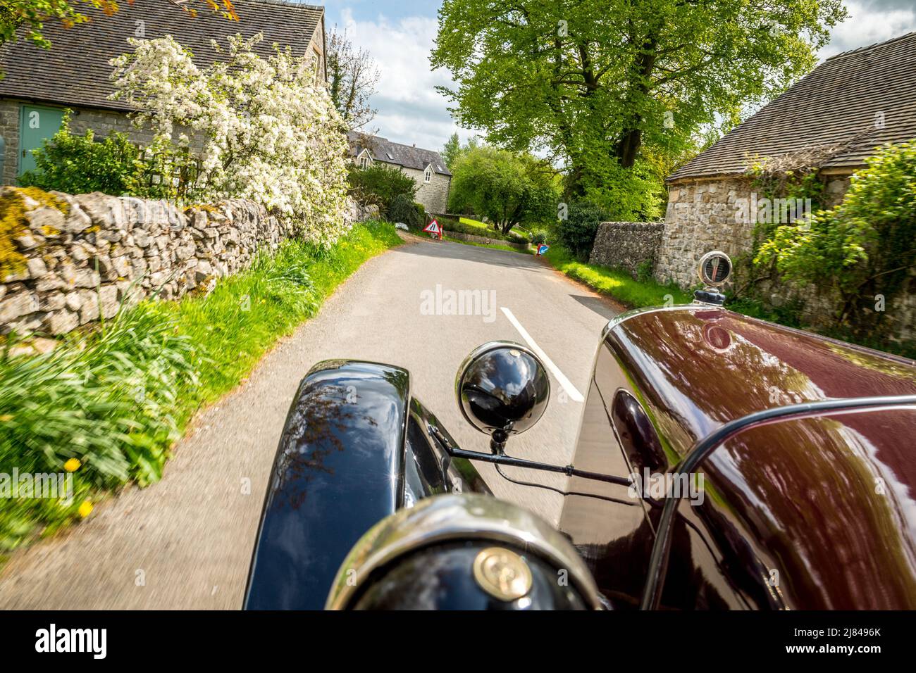 Inside a Austin 12 vintage car taking part in the the Pre War Austin 7 ...