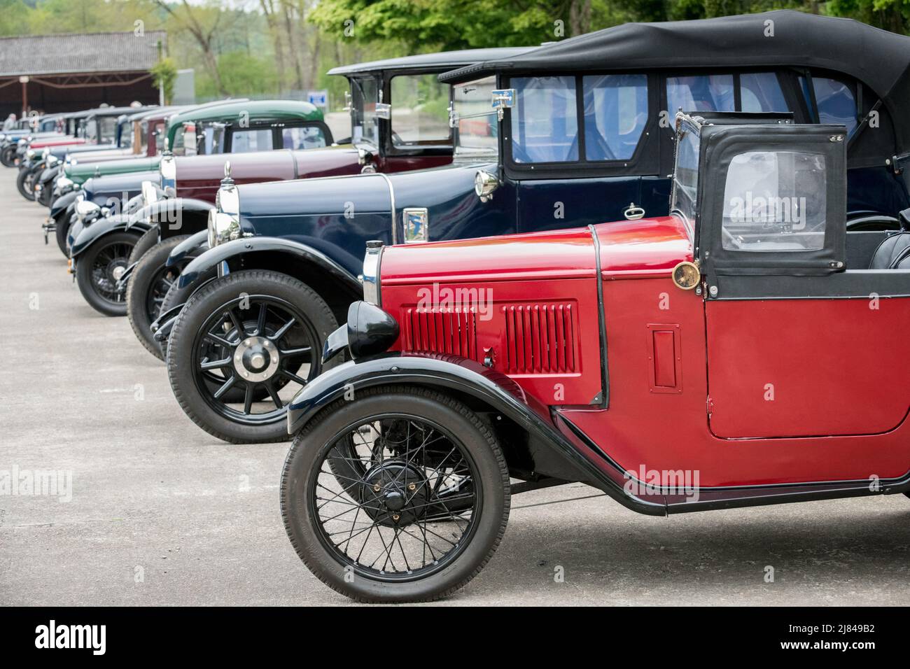The Pre War Austin 7 car club members taking part in the ‘Century of ...