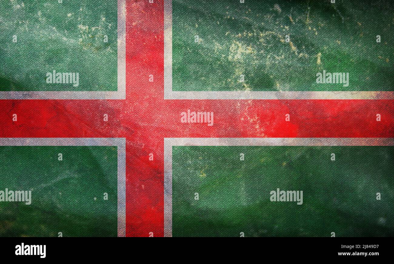 Top view of retro flag smaland, Sweden with grunge texture. Swedish ...