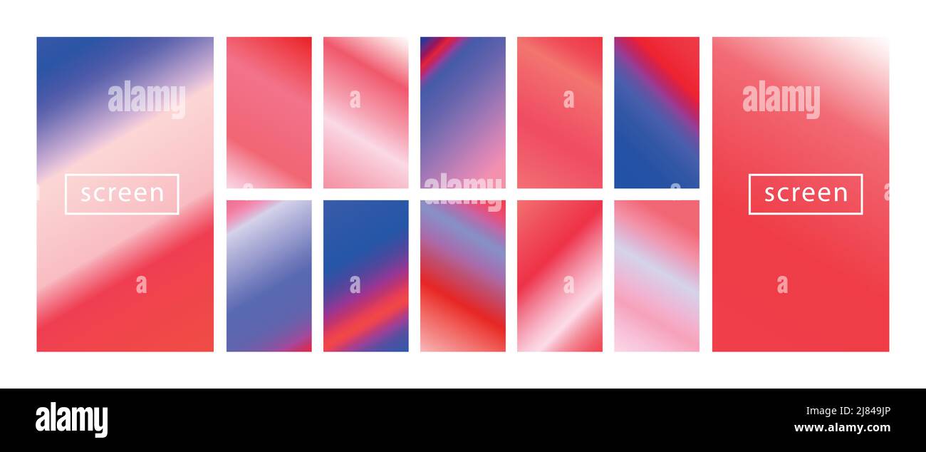 Mobile screen lock display collection of colorful backgrounds in trendy ...