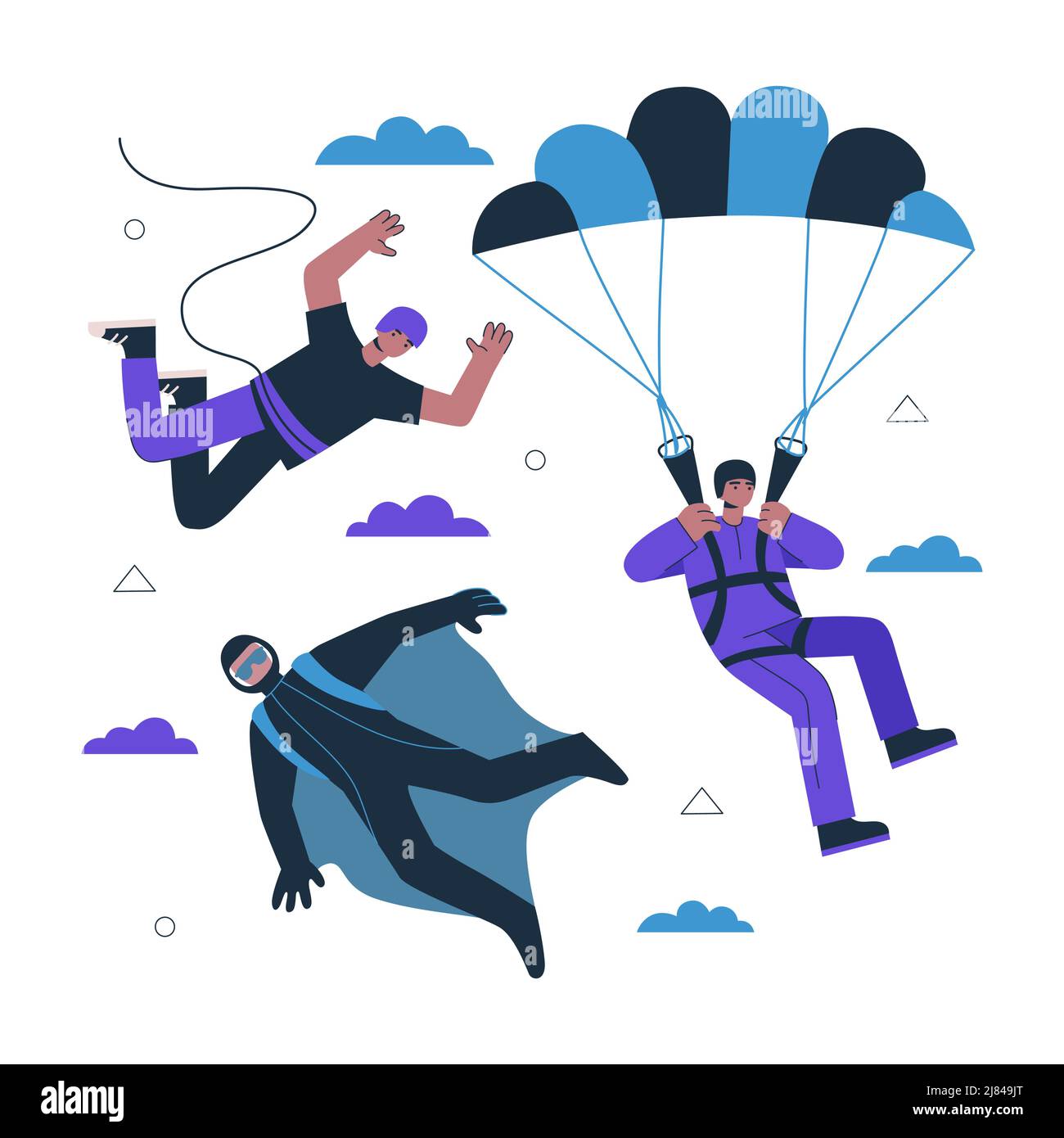 Base jumper free falling Stock Vector Images - Alamy