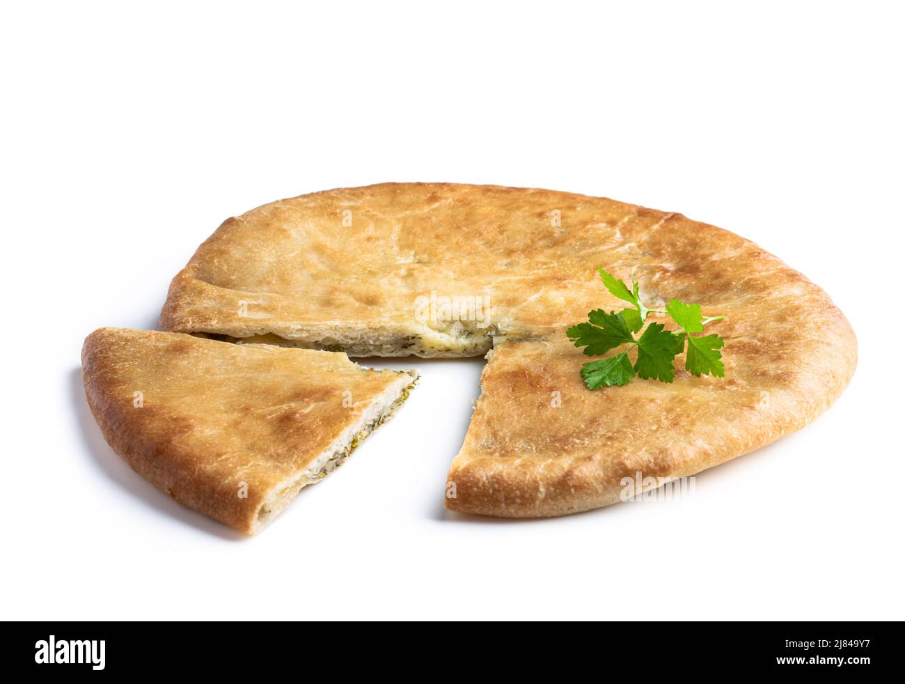 Georgian traditional bread flatbread isolated on white Stock Photo - Alamy