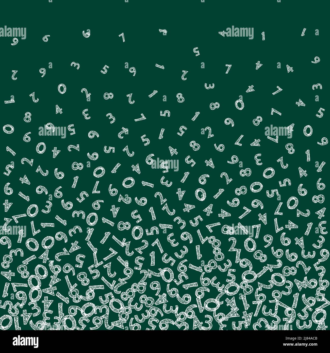 Falling sketch chalk numbers. Math study concept with flying digits ...