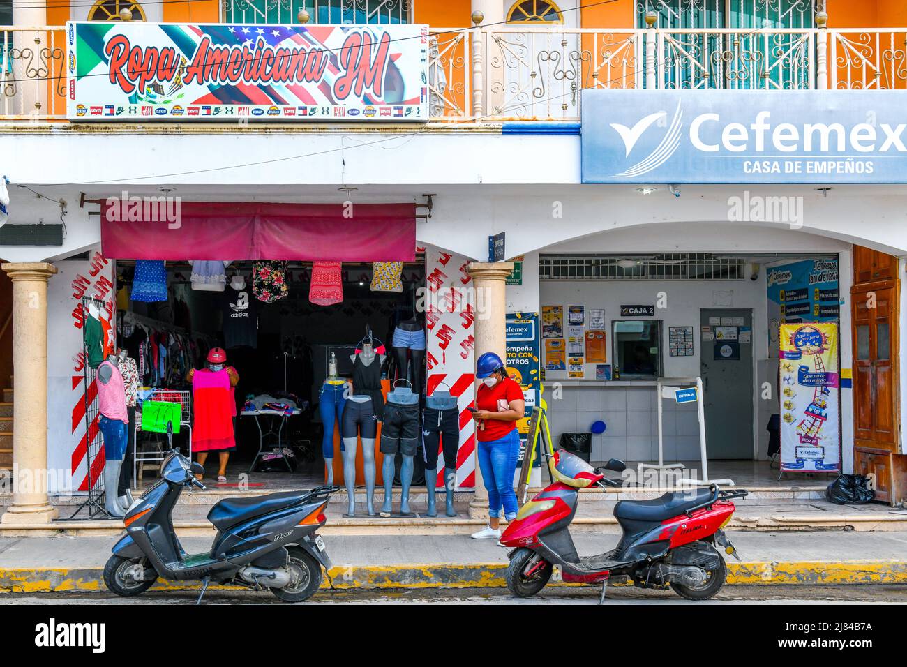 Shops, Town of Ticul, Yucatan, Mexico Stock Photo - Alamy