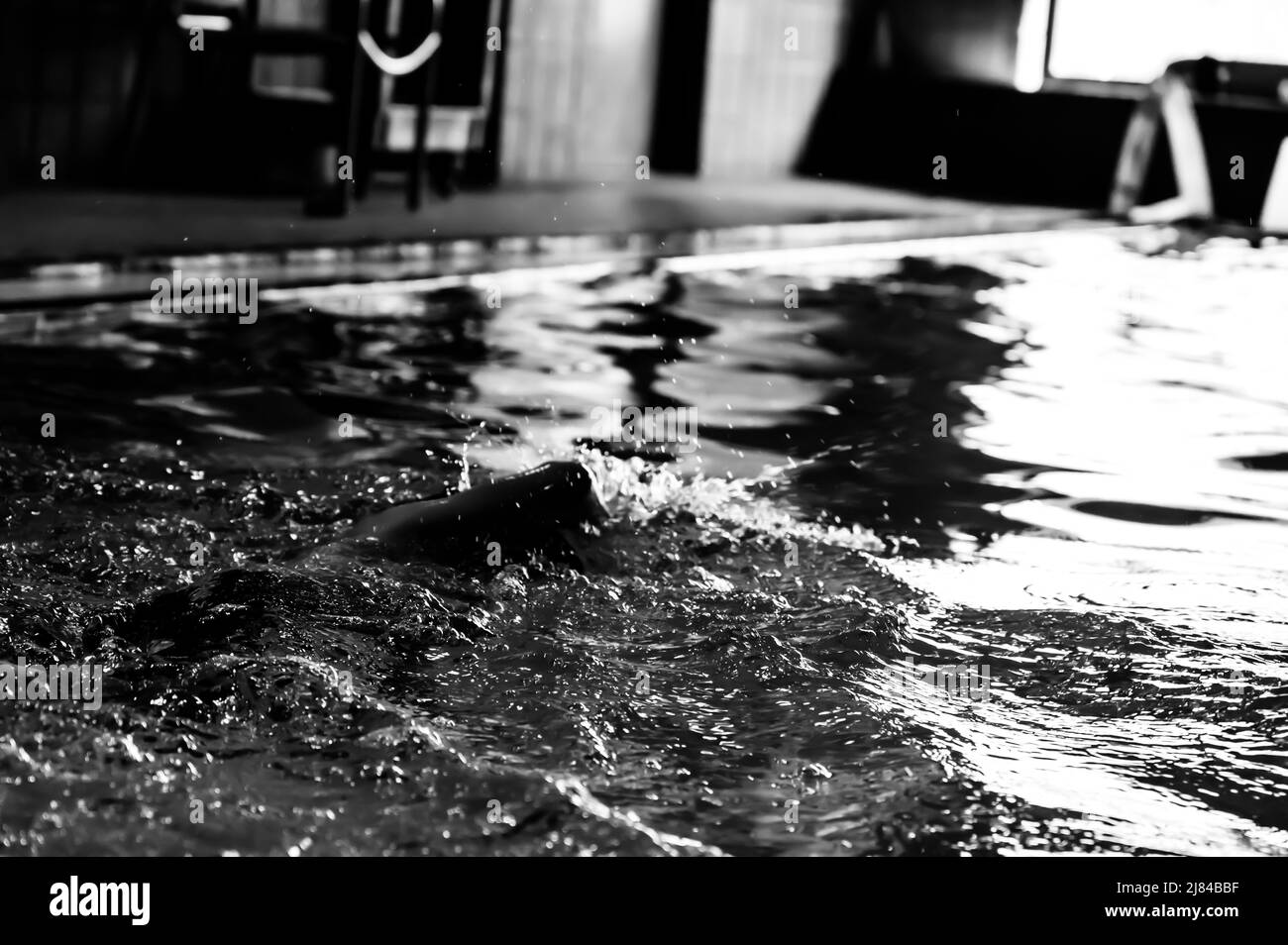 Silhouette pool swimmers hi-res stock photography and images - Alamy