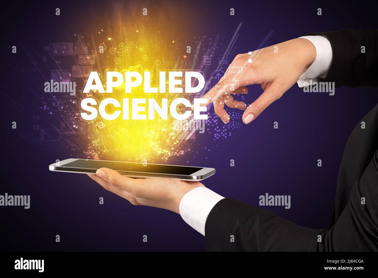 Close-up of a touchscreen with inscription Stock Photo - Alamy