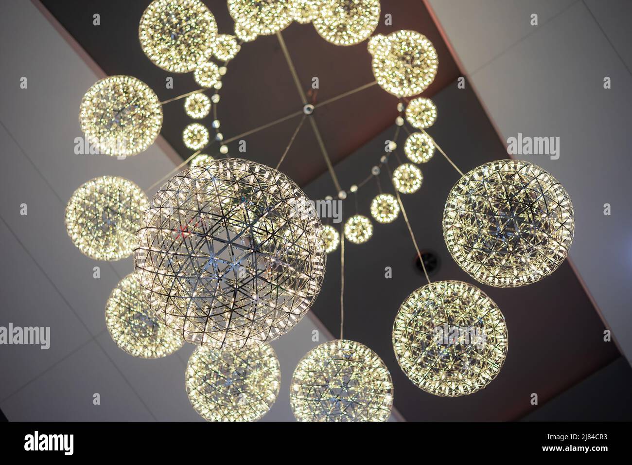 Modern ceiling light lamp balls hi-res stock photography and images - Alamy
